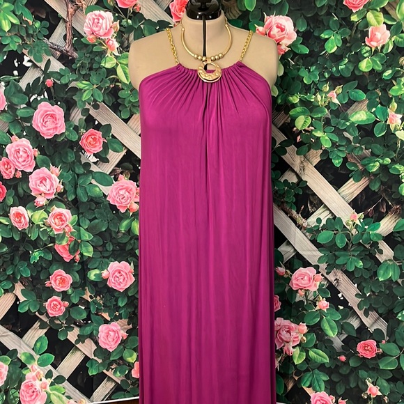 Nina Leonard | Dresses | Violet Nina Leonard Sleeveless Knit Maxi Dress ...